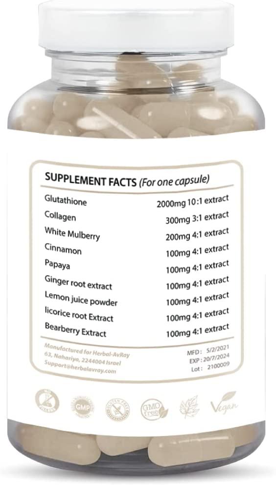 Glutathione Whitening Pills 6200mg with Collagen for Skin Lightening ...