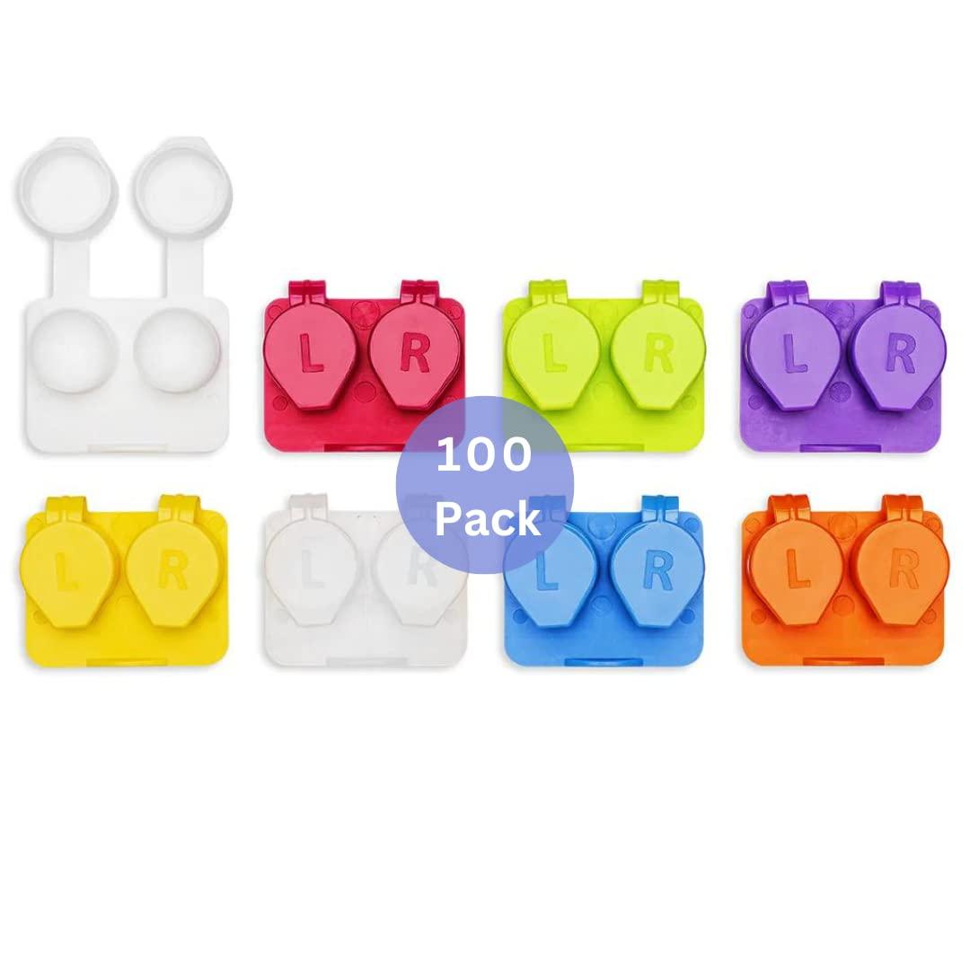 Bulk Deep Well Flip-Top Contact Lens Cases - Assorted 100 pcs for ...