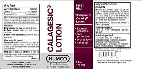 Humco Calagesic Lotion 6 oz - Soothing Relief for Skin Irritation | Buy ...