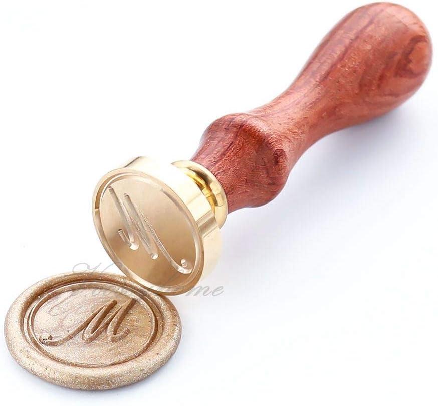 VOOSEYHOME Initial Letter Handwritten Alphabet M Wax Seal Stamp with ...