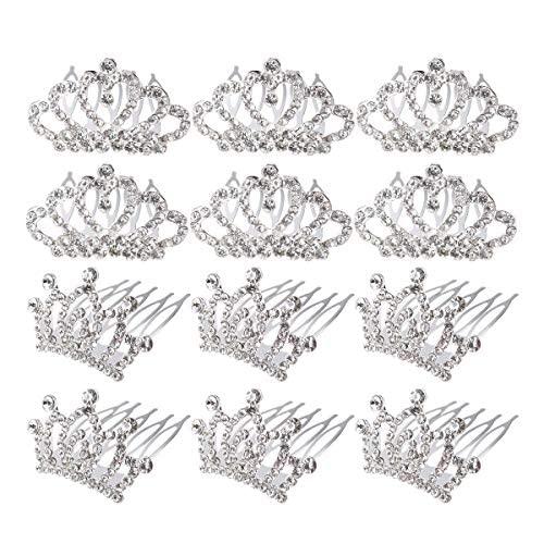 Lurrose Mini Tiara Crown Hair Comb Set for Wedding Party - Bride ...