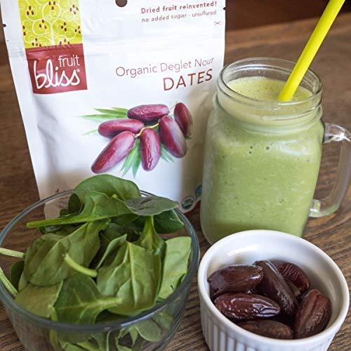 Fruit Bliss Organic Deglet Nour Pitted Dates - Soft & Juicy 5oz Dried ...
