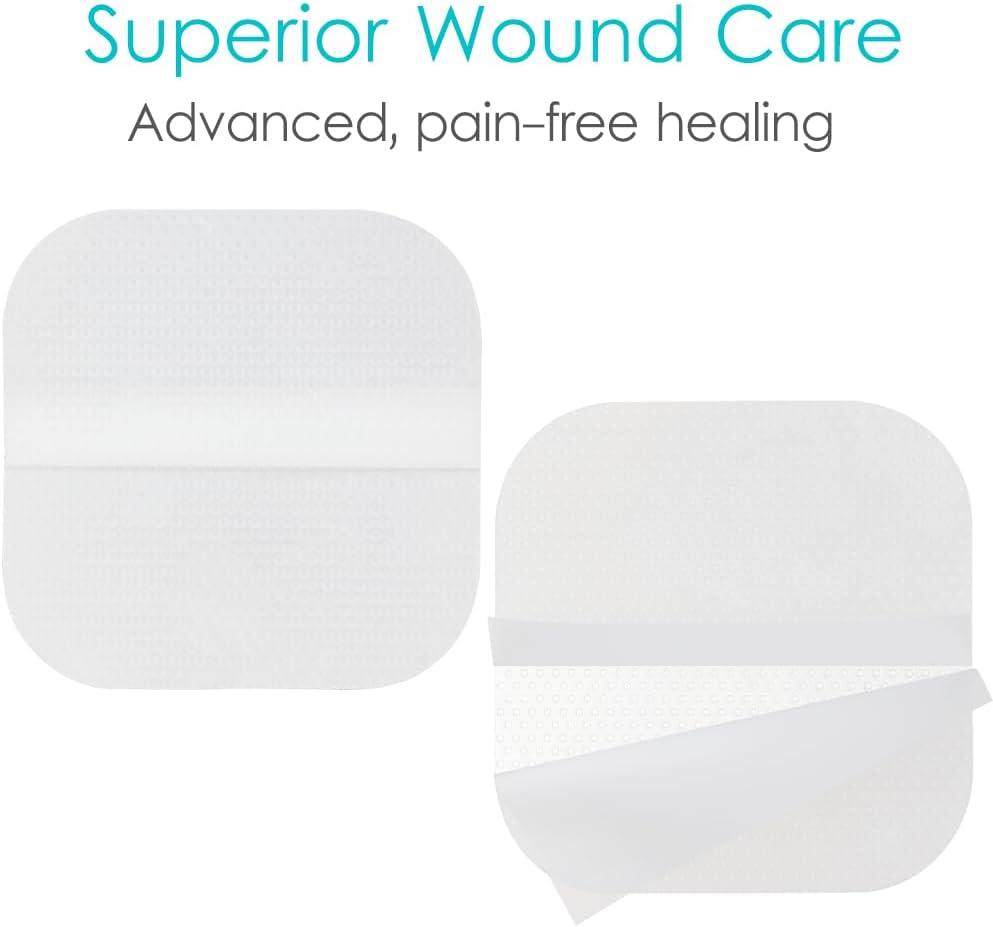 Adaptic Non-Adhering Wound Dressing Pads - 4x4 Inch Silicone Bandages ...