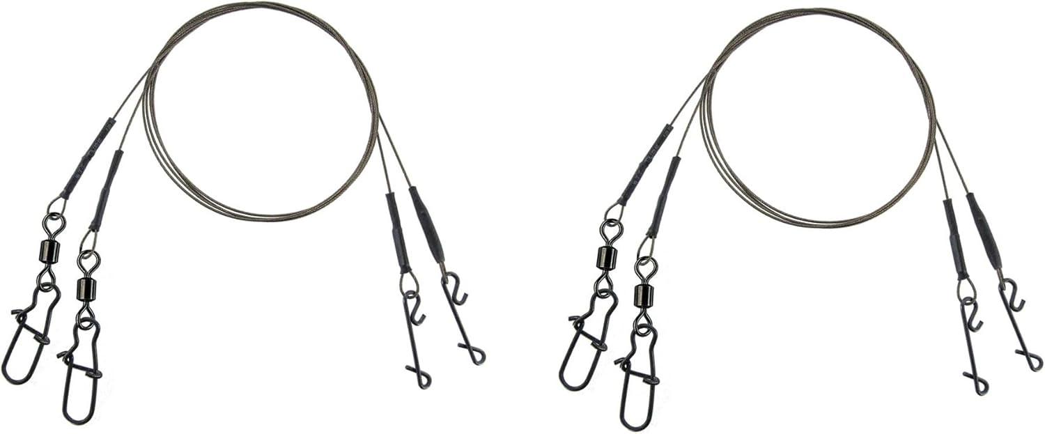 Jenzi Super Soft Steel Leader Set - 4 Pieces 7x7 Knotless Connector 6 ...