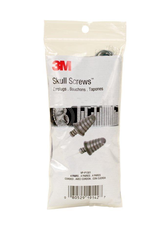 3M Skull Screws Corded Earplugs VP-P1301 - Small Pack (4 Pair) for ...