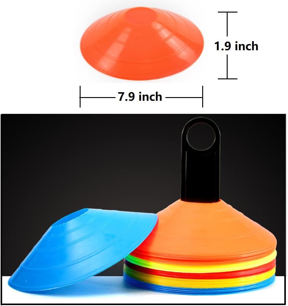 ANSLYQA Set of 50 Soccer Cones with Carry Bag - Agility Training Discs for Football, Basketball ...