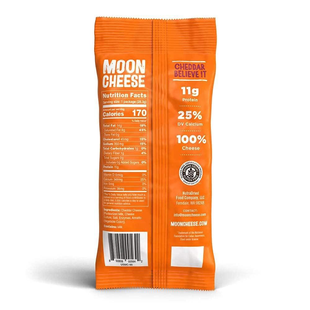 Moon Cheese Cheddar Believe It 1 oz 12-Pack - Crunchy Protein-Rich ...