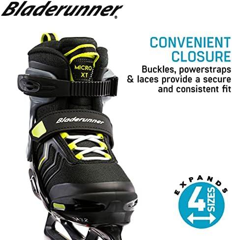 Rollerblade Micro Ice XT Junior Adjustable Ice Skates 2-5 - Black/Lime ...
