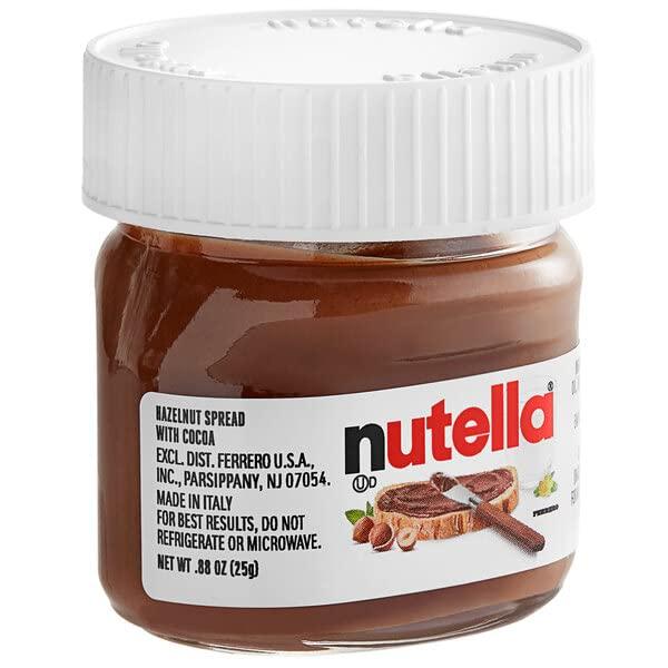 Mini Nutella Glass Jars (0.88 Oz) Weekly Pack - 7 Units with Mini ...