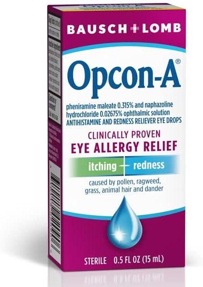 Bausch + Lomb Opcon-A Eye Drops Allergy Relief 0.5 oz - Pack of 4 | Buy ...