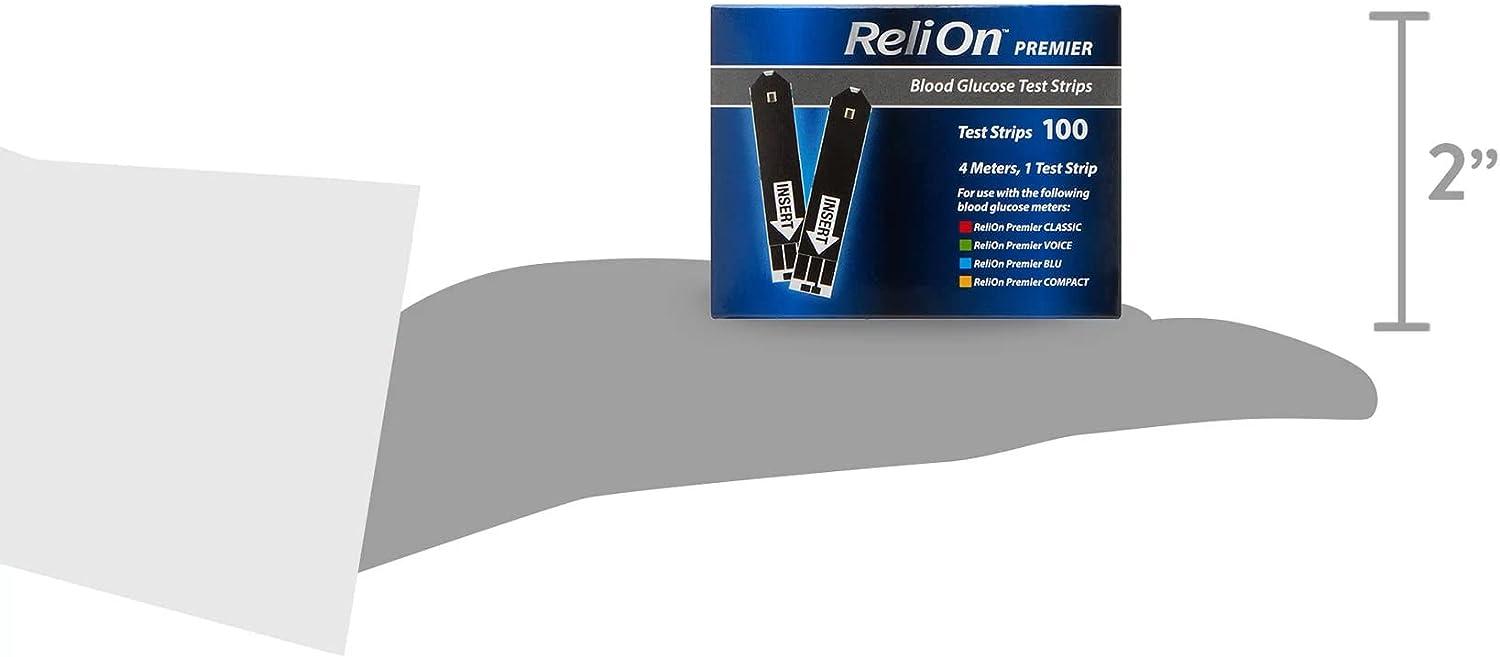 ReliOn Premier Test Strips for Accurate Blood Sugar Monitoring | 100 ...