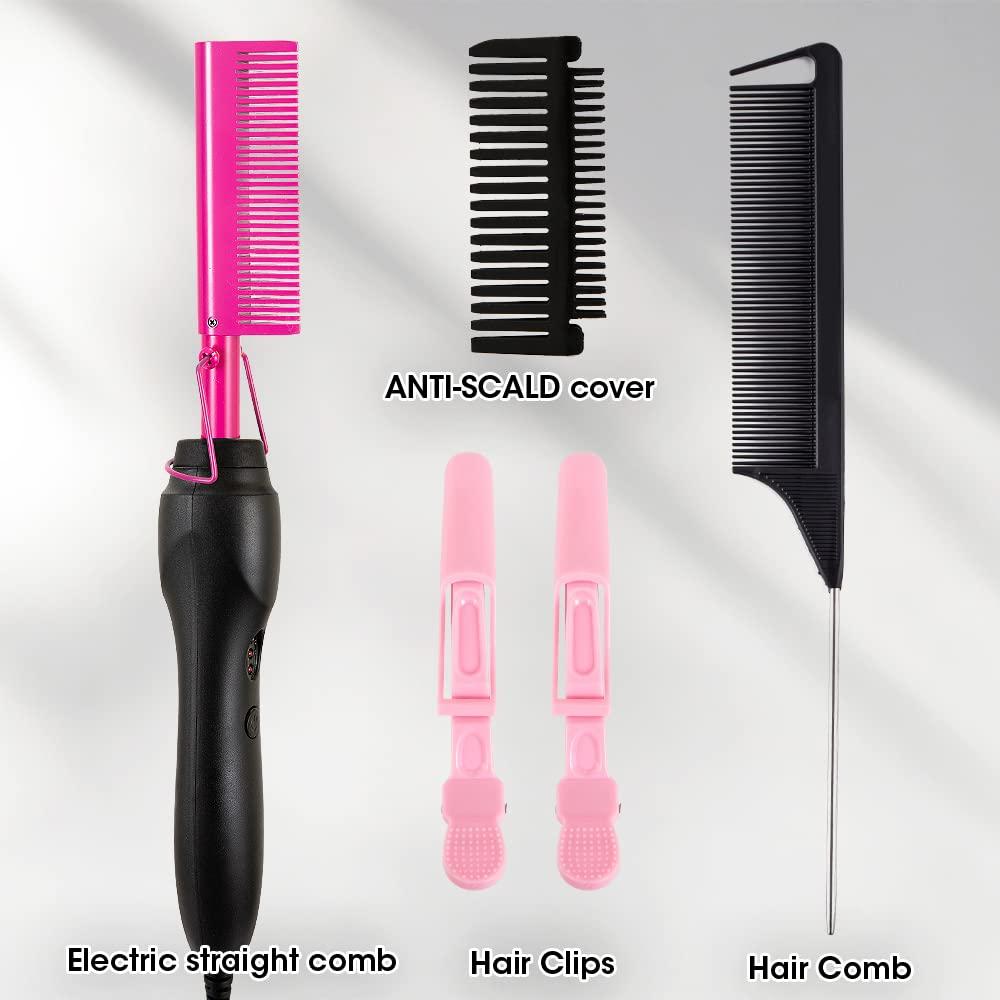 Electric Pink Hot Comb Hair Straightener [42w Power] - Heating Pressing ...
