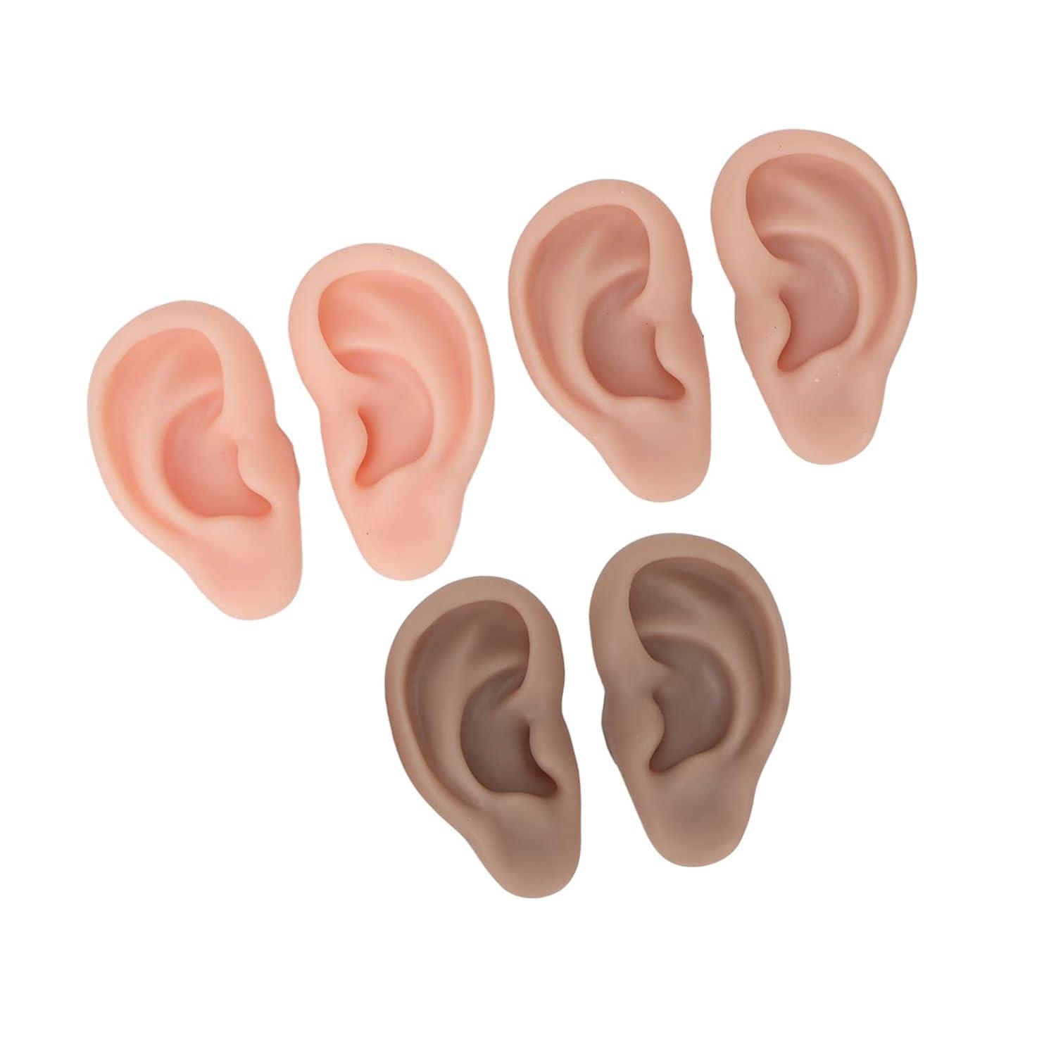 Simulated Ear Model Set - 3 Pairs Silicone Flexible Models in 3 Colors ...