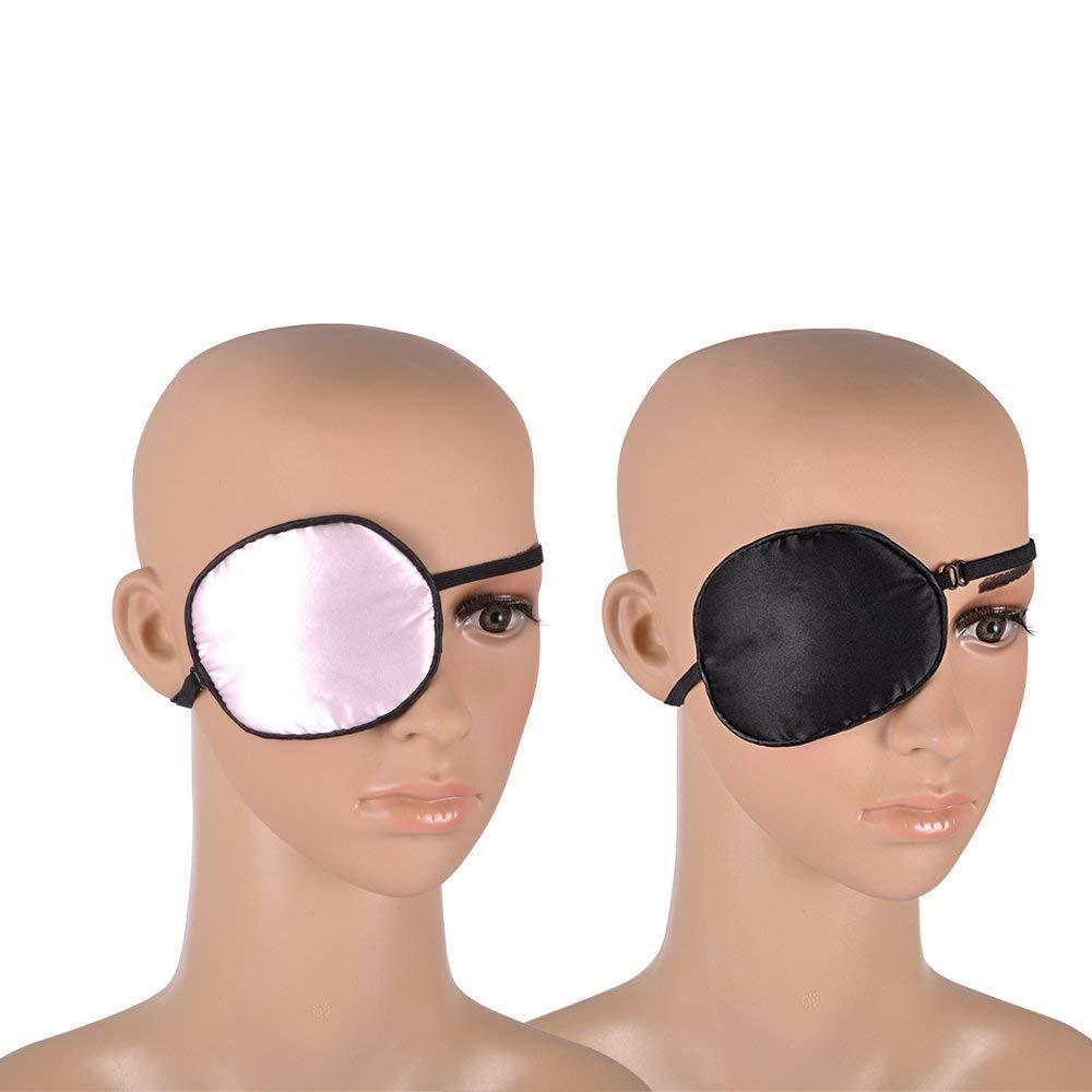 Silk Eye Patch Set for Adults - Adjustable Soft Eye Patches in Black ...