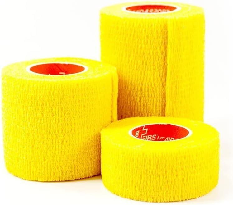 Latex-Free Cohesive Bandage 5cm x 4.5m Yellow - 1 Roll - First Aid 4 ...