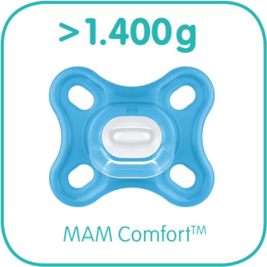MAM Comfort Schnuller Set of 2 - 100% Silicone Pacifiers for Newborns ...