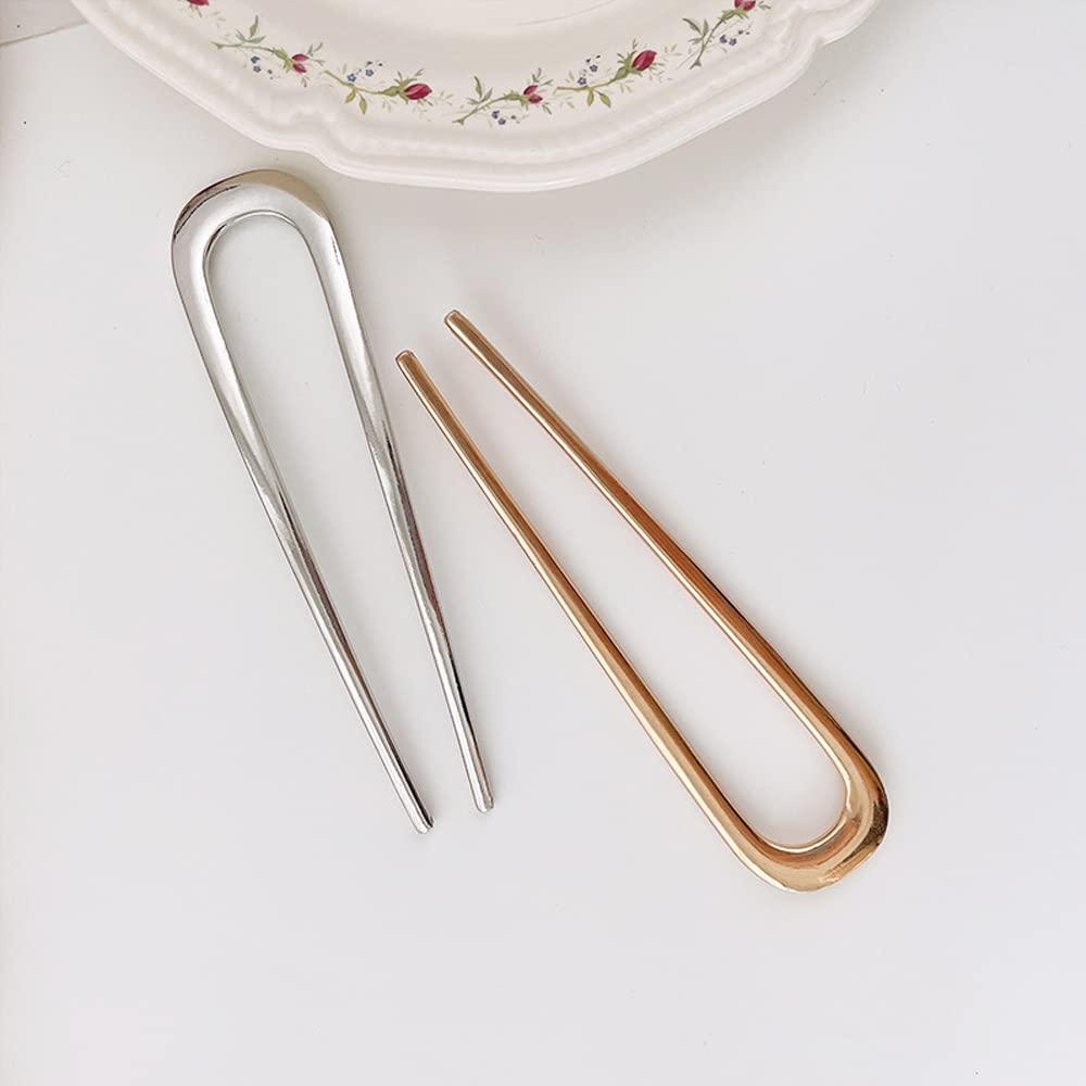 U-Shaped Metal Hair Needles for Long Thick Hair Oversized Hairpins ...