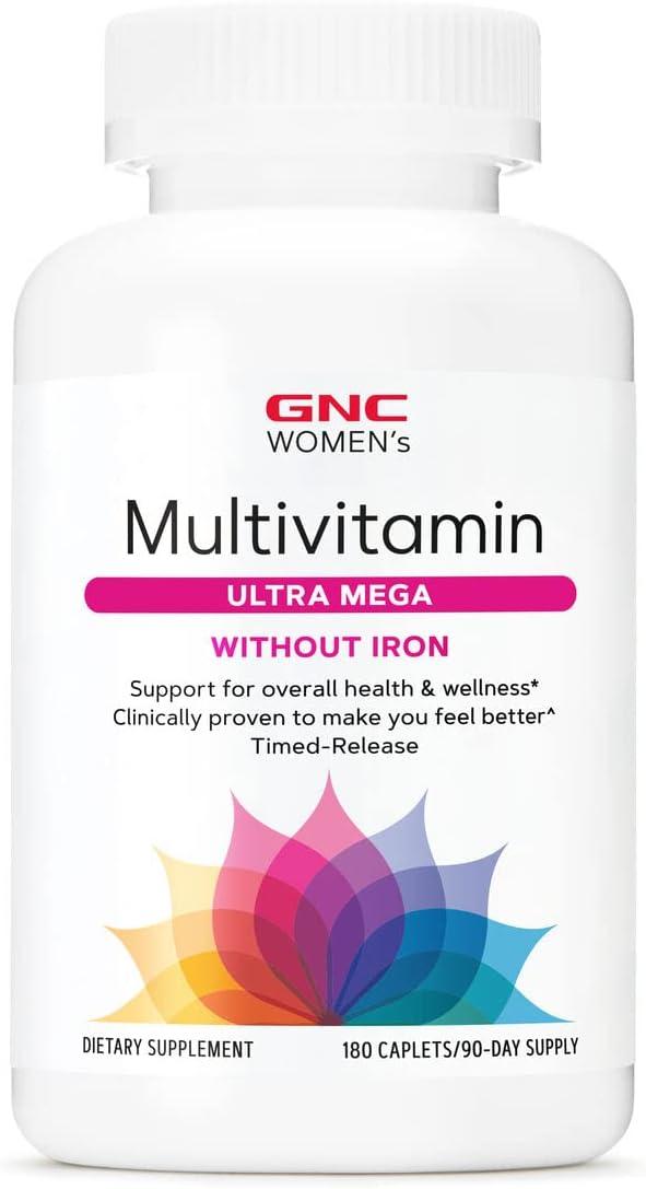 GNC Women's Ultra Mega Multivitamin Without Iron - 180 Caplets | Daily ...