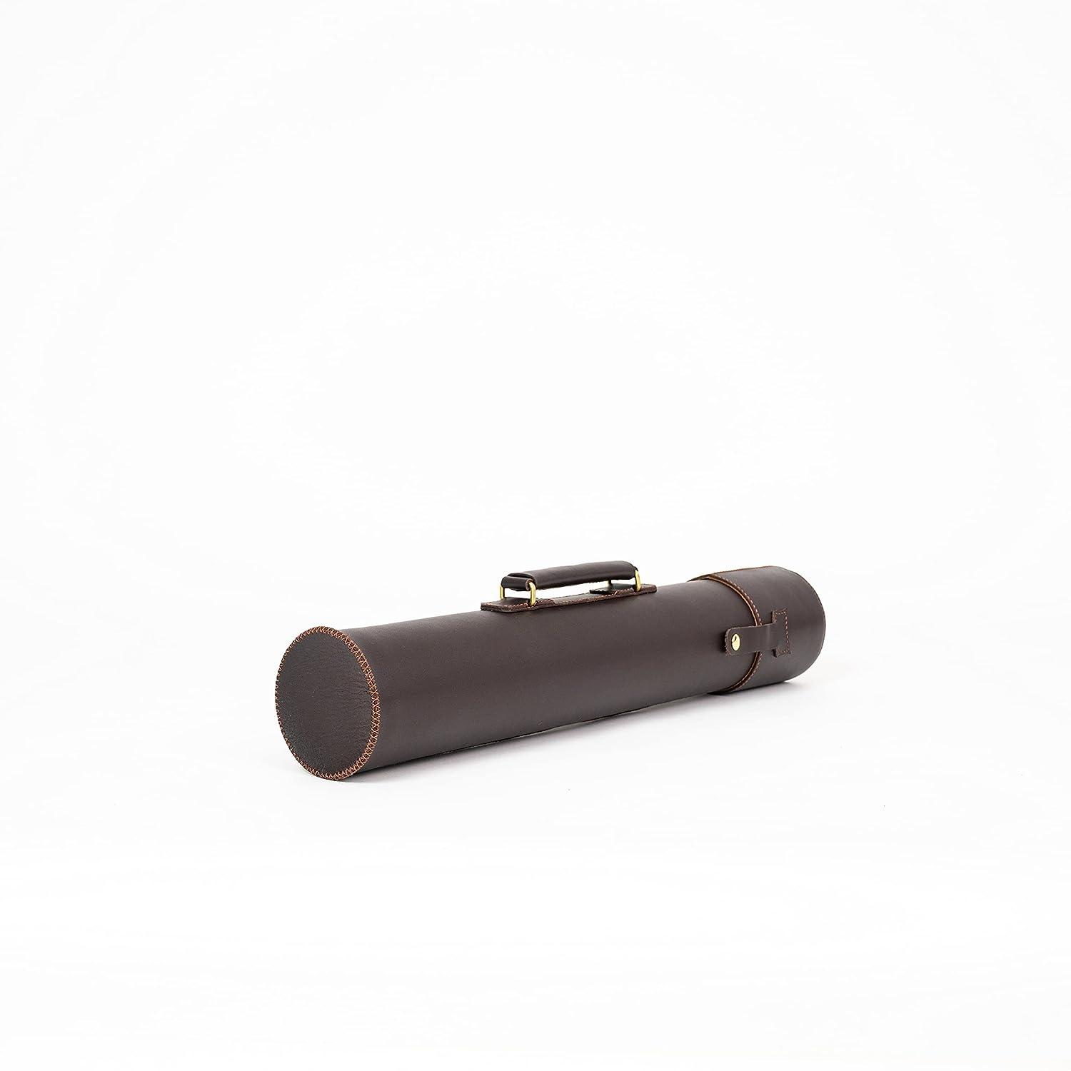 Hoi An Soul - Leather Document Tube - 100% Hand Made - Black - 21