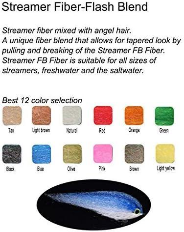 Riverruns UV Streamer Fiber Dubbing Brush & Flash Blend Micro Leg Combo ...