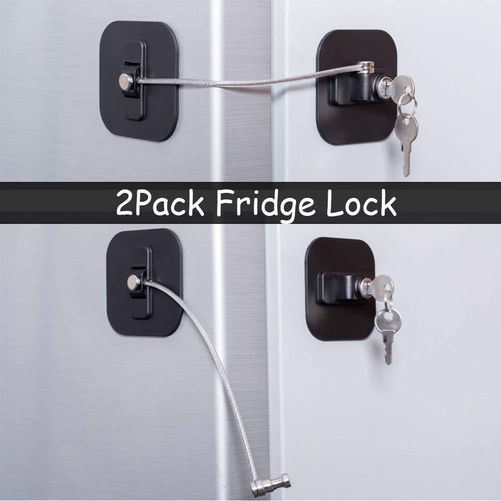 Fridge Lock 2 Pack Refrigerator Lock with Keys Freezer Lock and Child ...