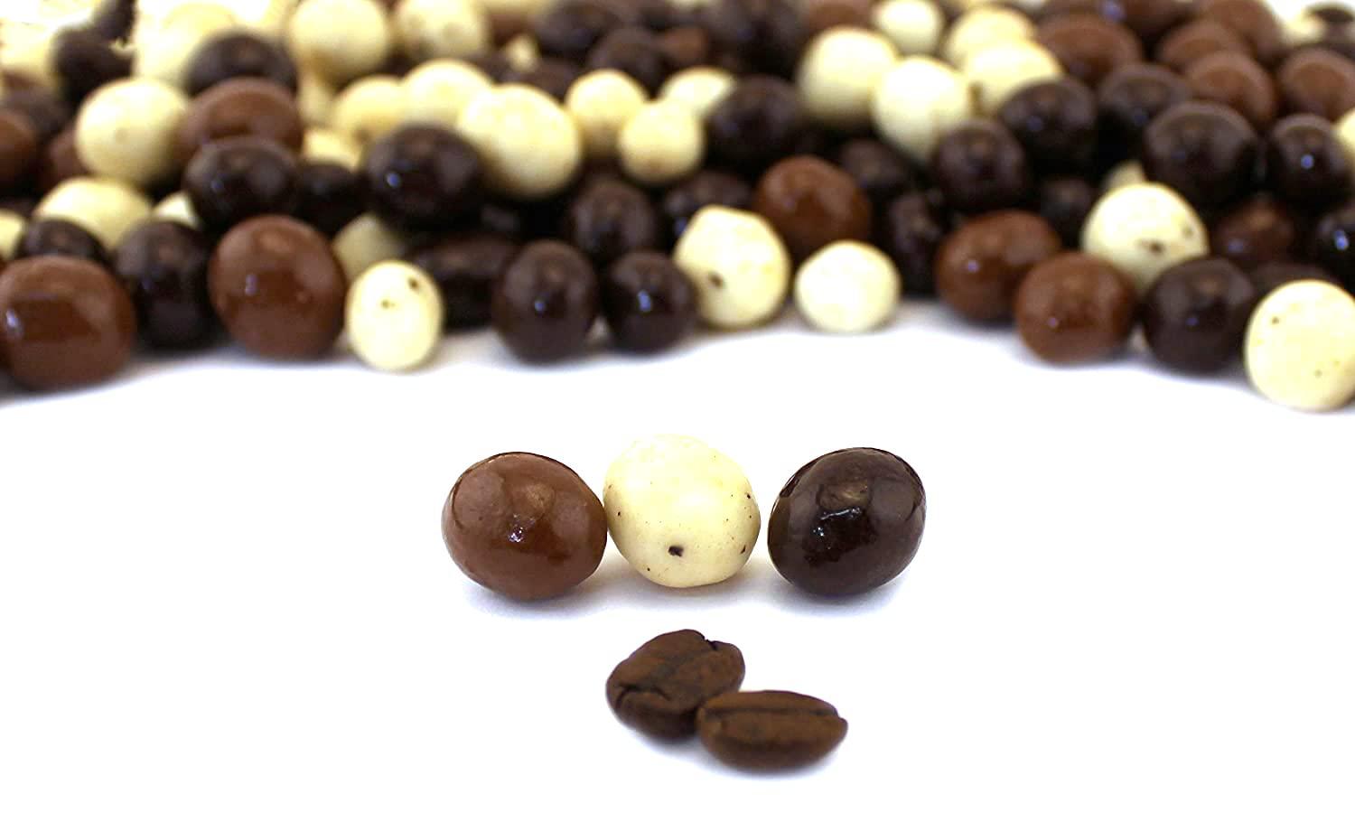 LaetaFood Chocolate Covered Espresso Beans Tricolor Bulk Candy - 2lb ...