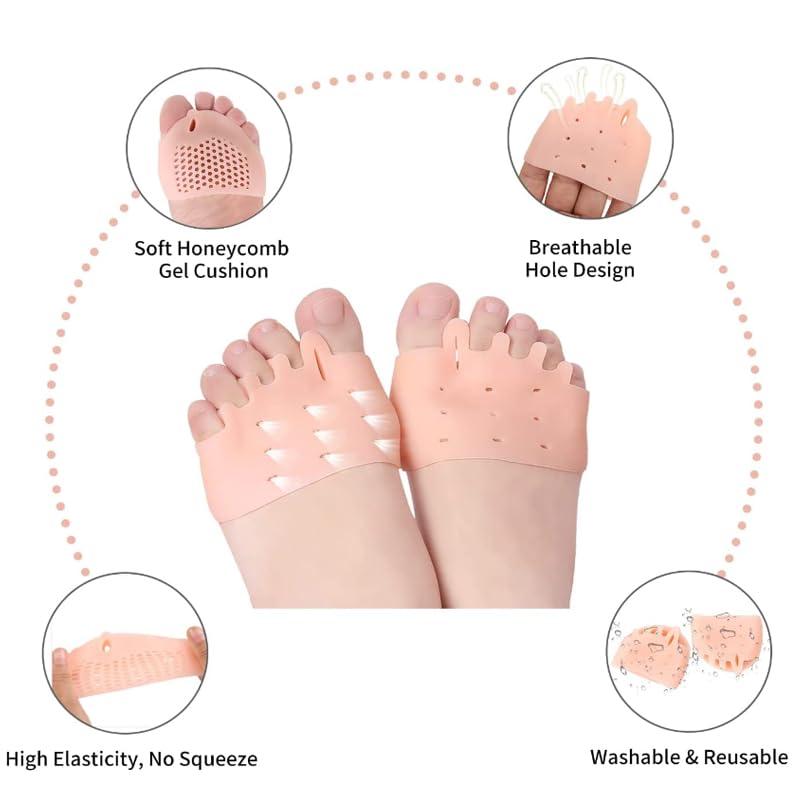Medium 6-Piece Toe Spreader for Hallux Valgus | Anti-Slide Forefoot ...