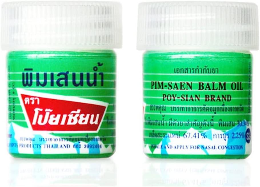 POY-SIAN Thai Pim-Saen Cotton Nasal Inhaler 8 ml (Pack of 3)