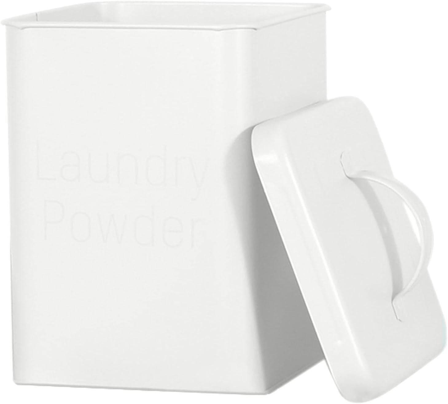 tacery Laundry Powder Tin with Scoop 4L Washing Powder Bucket Metal ...