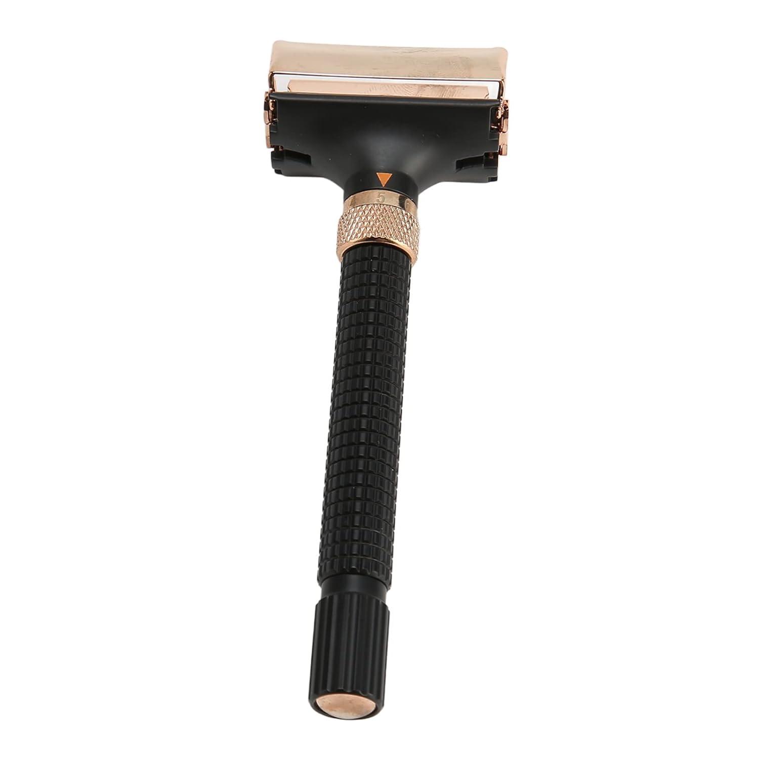 Premium Metal Classic Razor Blade Handle - Long Reusable Black Shaving ...