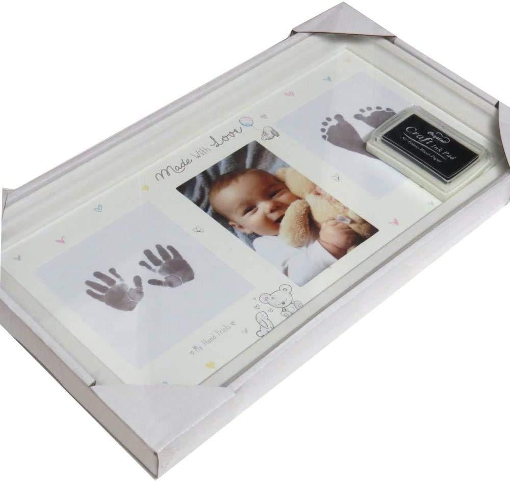 Baby Keepsake Footprint Handprint Photo Frame - Baby Shower Gift for ...