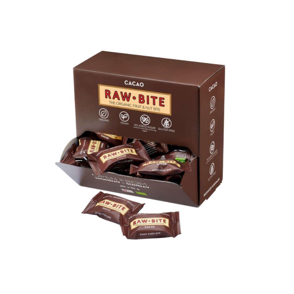 Rawbite Cacao Mini Bar - 45g Vegan Nut Snack Box | Gluten-Free Lactose-Free High Protein | 45 ...