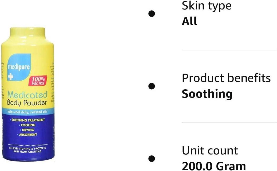 Medipure Unisex Medicated Soothing Body Powder for Itchy Irritated Skin ...