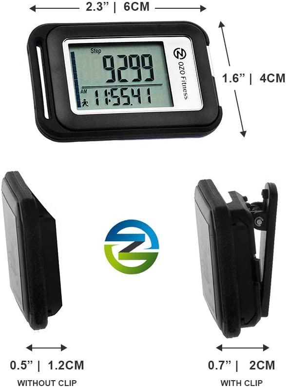 OZO Fitness SC 3D Digital Pedometer for Walking - Track Steps, Miles ...