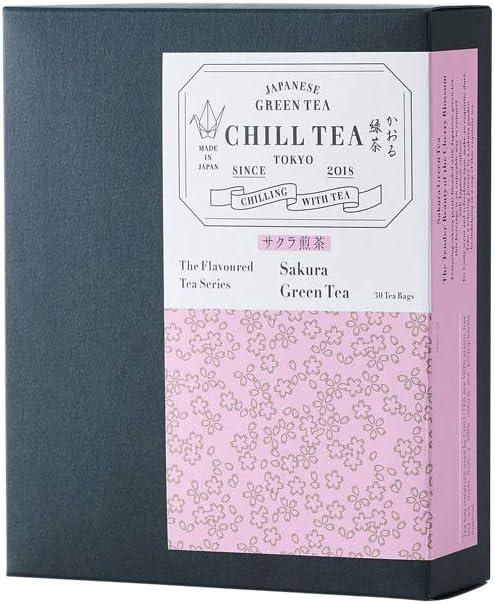 Sakura Green Tea (30 Tea Bags) - Cherry Blossom Tea by CHILL TEA Tokyo - Plastic-Free Plant ...