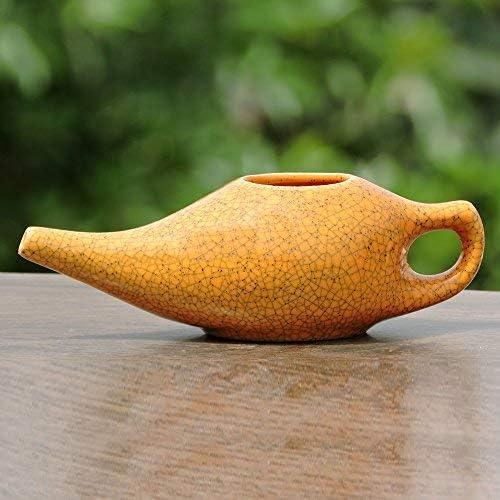 Ancient Impex Ceramic Neti Pot (270 ml) + 5 Neti Salt Sachets | Natural ...