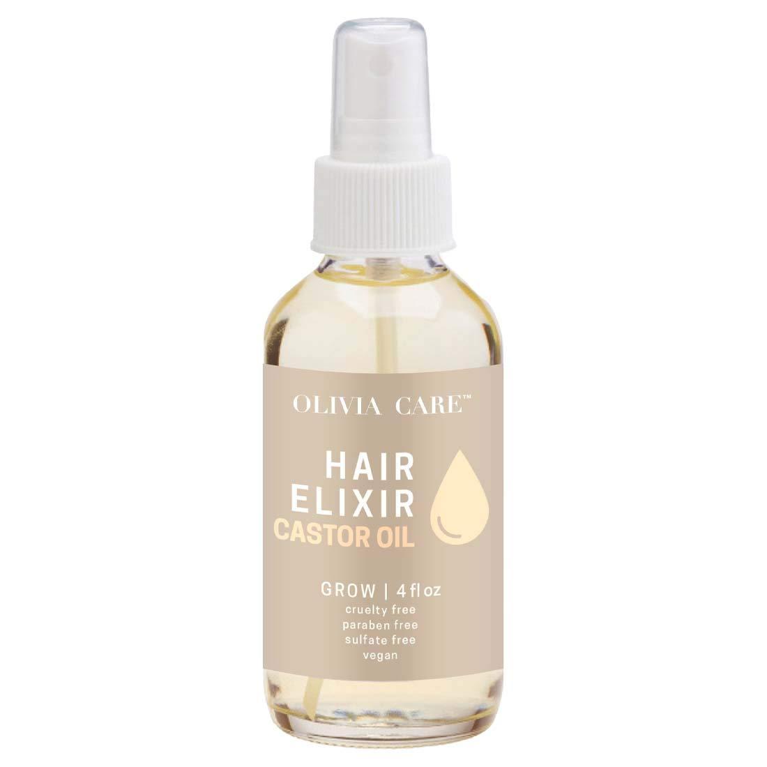 Olivia Care Castor Oil Hair Elixir - 4 FL OZ | Natural Hair Treatment ...