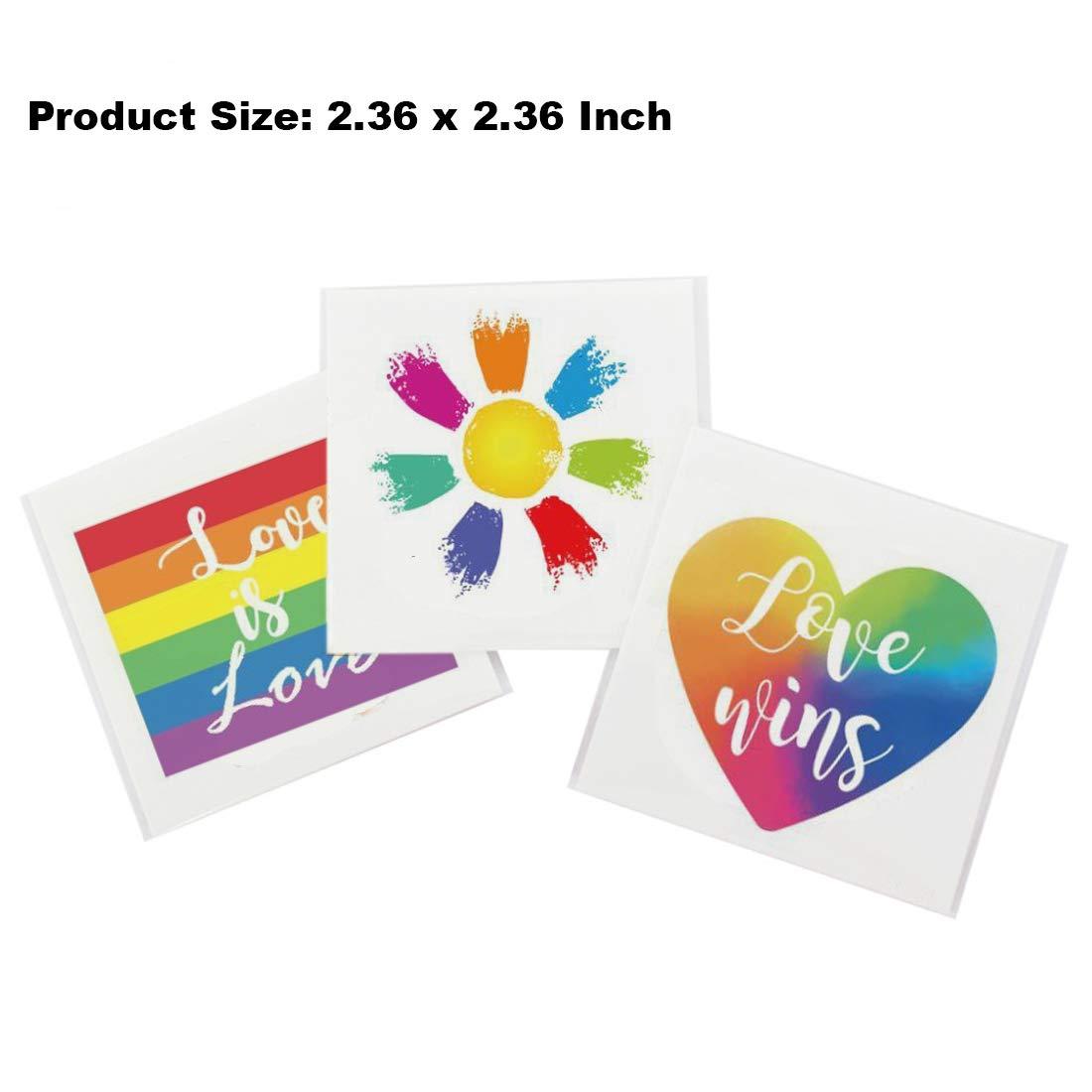 Pride Temporary Tattoos Rainbow Butterfly Flower Heart Designs 40