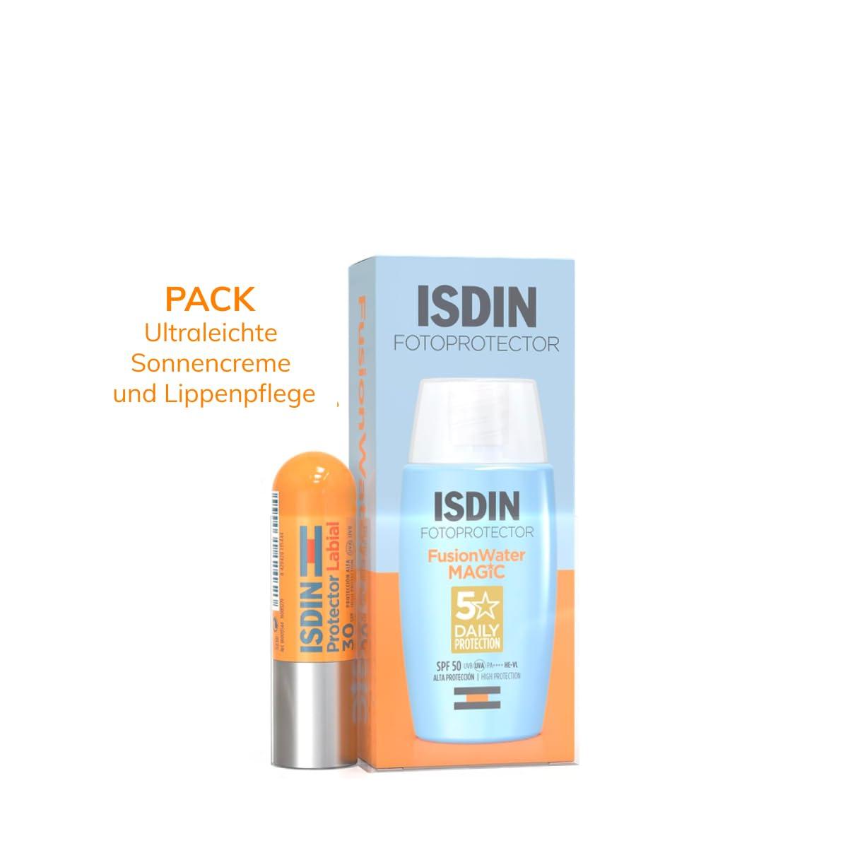 ISDIN FusionWater Magic Pack: Ultra-Light Sunscreen & Lip Balm with SPF ...