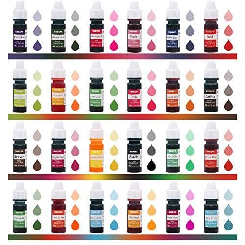 Food Coloring - 24 Color Rainbow Fondant Cake Food Coloring Set for ...