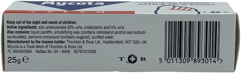 Athletes Foot Treatment Bundle: Mycota Cream (25g) & Anti Fungal Foot ...