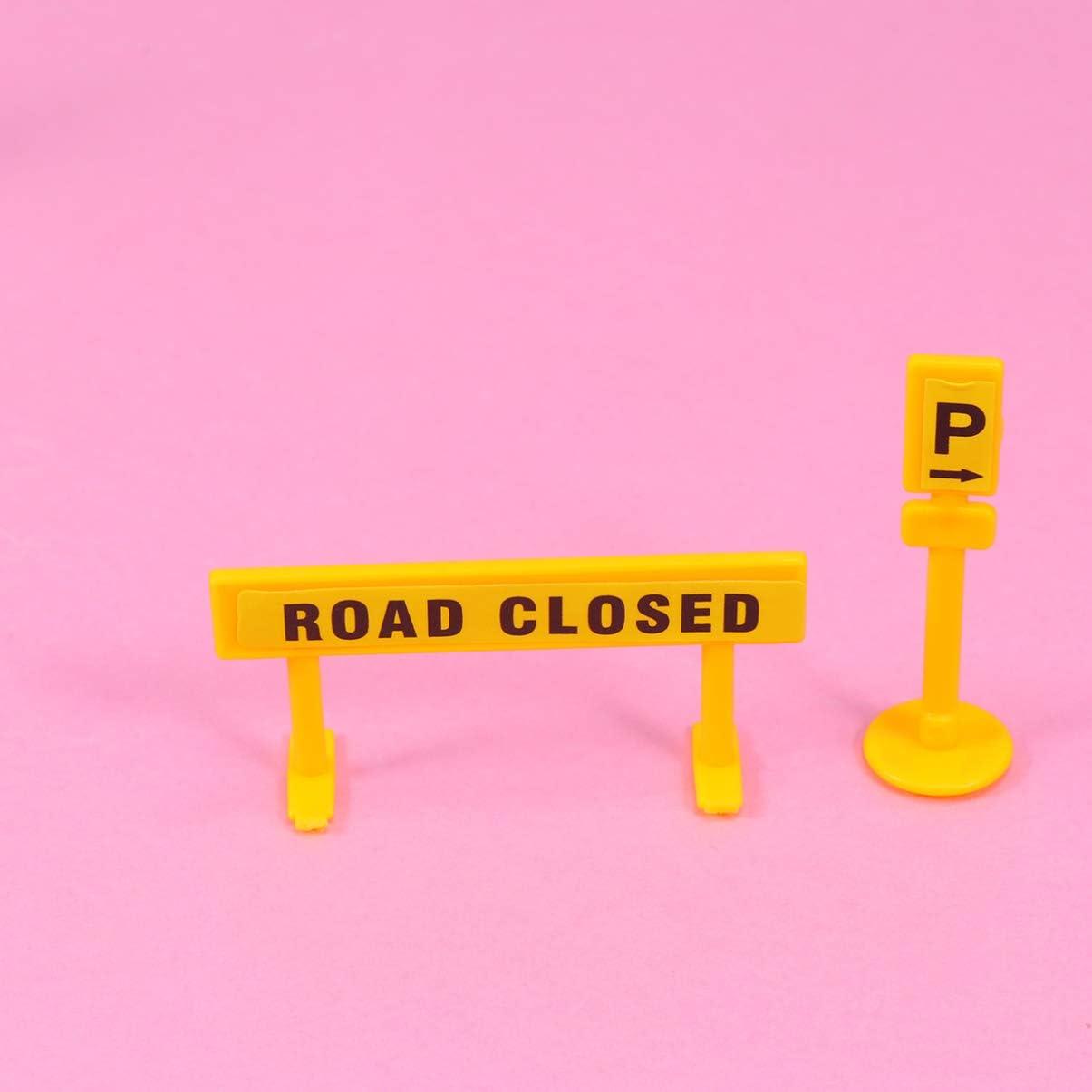 Amosfun Kids Birthday Cake Topper Set Funny Roadblock Sign Cupcake ...