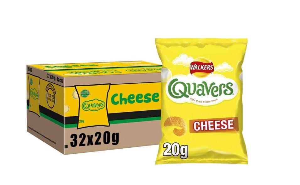 Walkers Quavers Light Curly Potato Snacks (32 x 20g Bags) | Buy Now ...