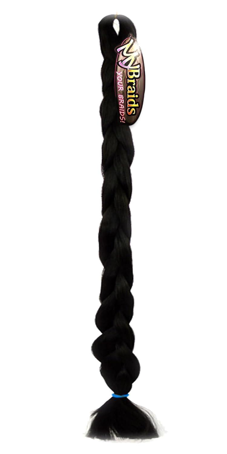 Premium 2m Long Mybraids - One-Colored Artificial Hair Extensions for ...