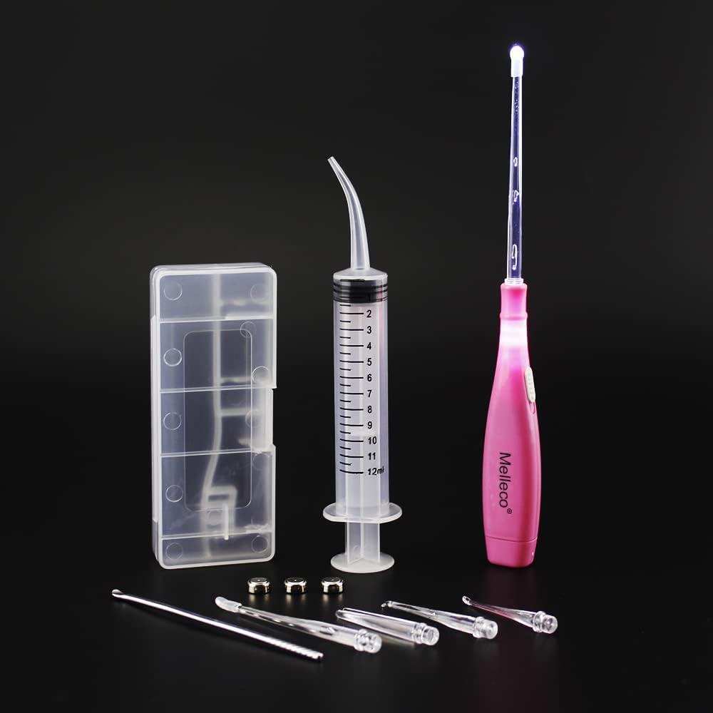 Melleco Lighted Tonsil Stone Removal Tool + Cleaning Irrigator Syringe ...
