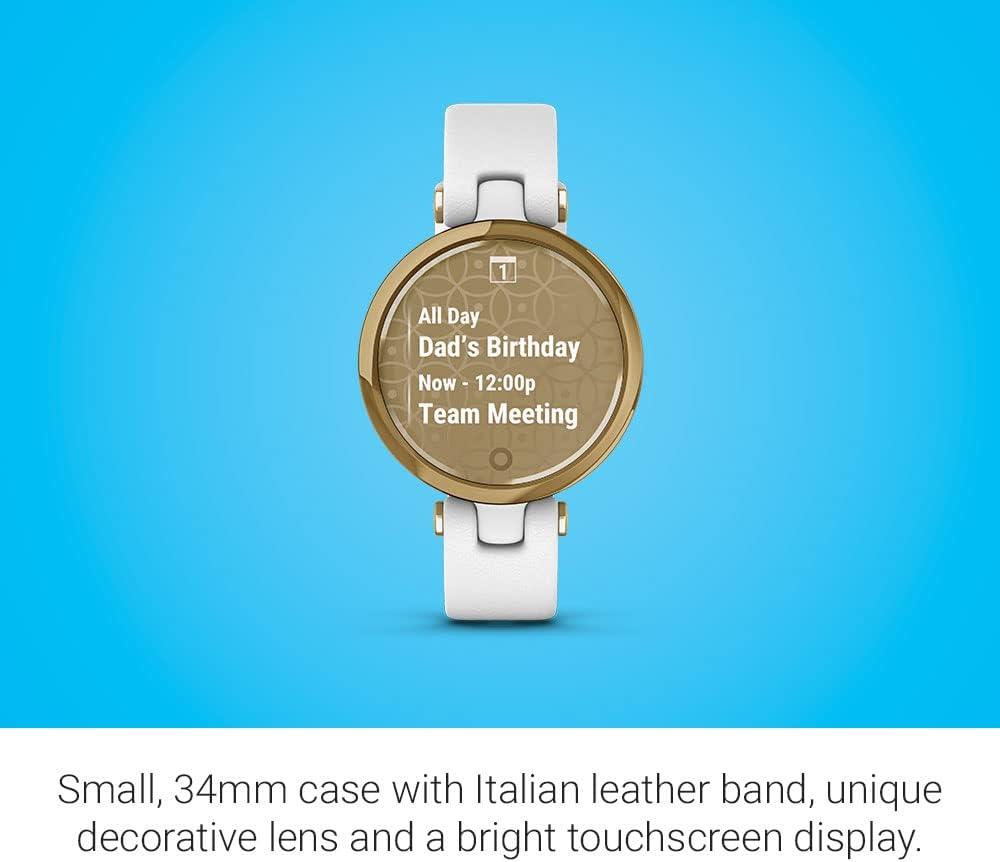 Garmin Lily Small Smartwatch - Touchscreen, Patterned Lens - Light Gold ...