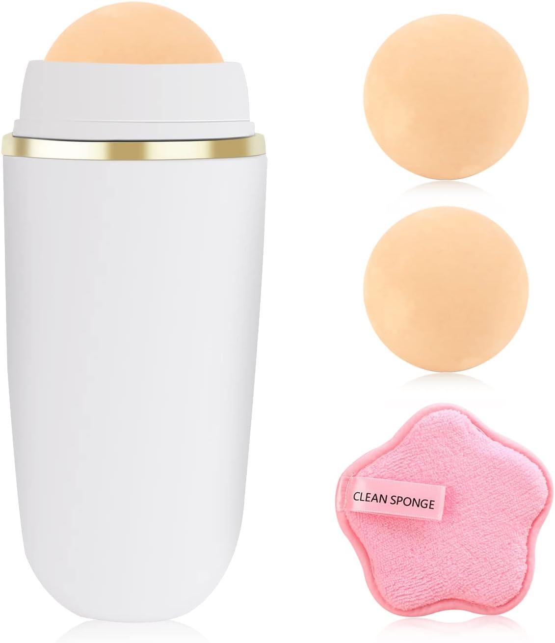 Portable Oil Control Roller with Volcanic Ball and Cleaning Sponge ...