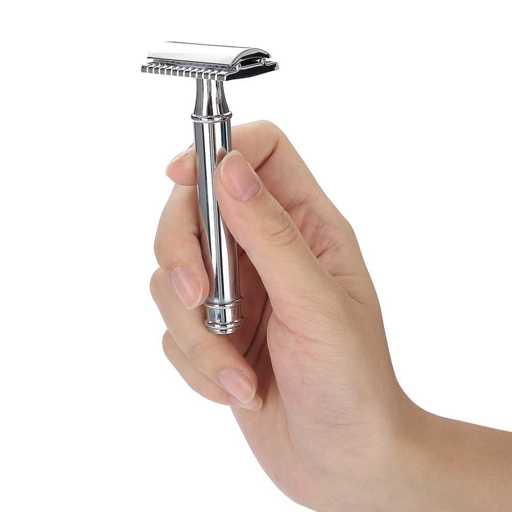 Premium Metal Razor with Straight Edge - Manual Steel Hairdresser ...
