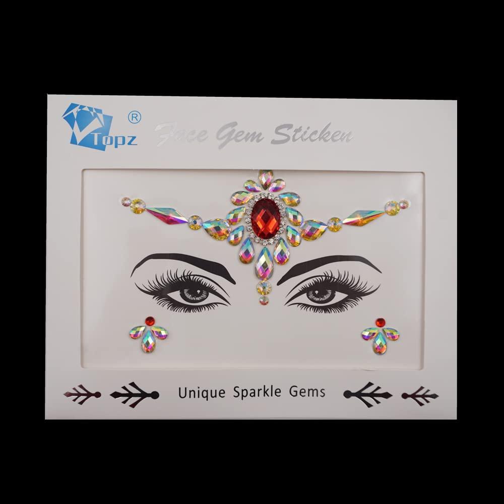 Alien Rave Adhesive Face Gems & Jewels - Glitter Diamond Pastie Sticker ...