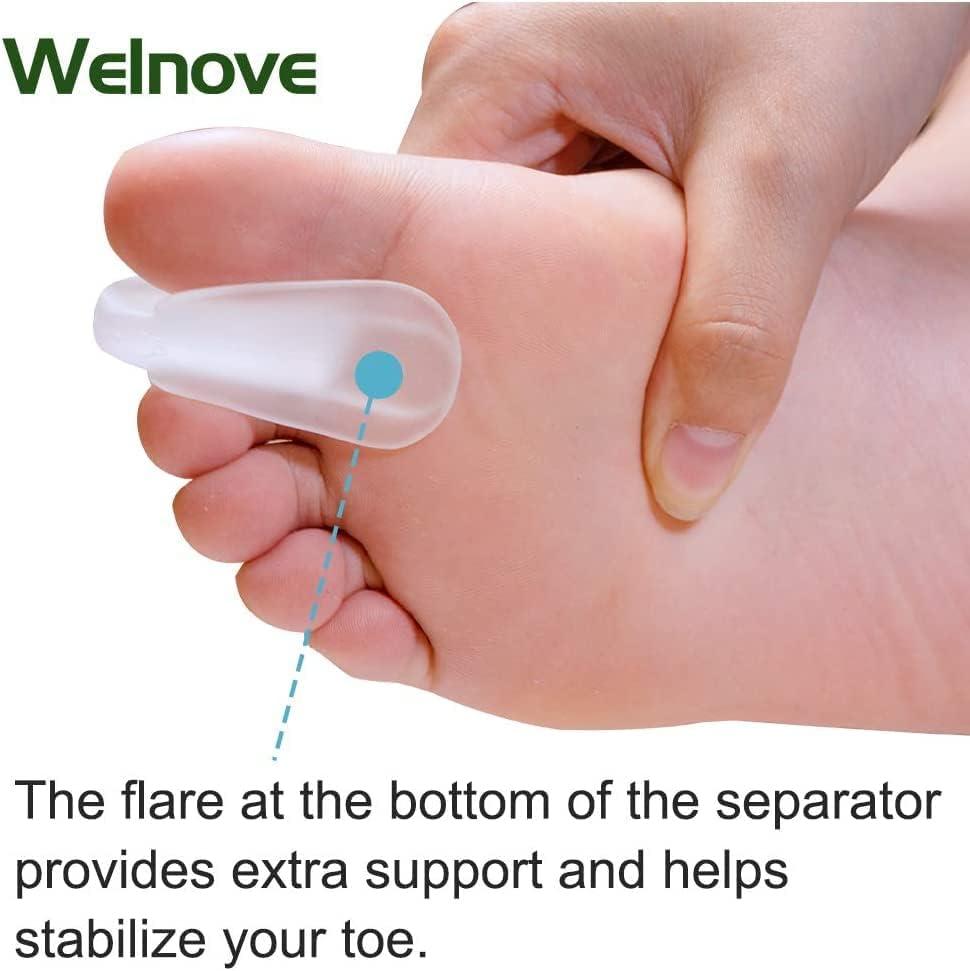 Welnove Gel Toe Separators for Bunions and Overlapping Toes - 8 Pack ...